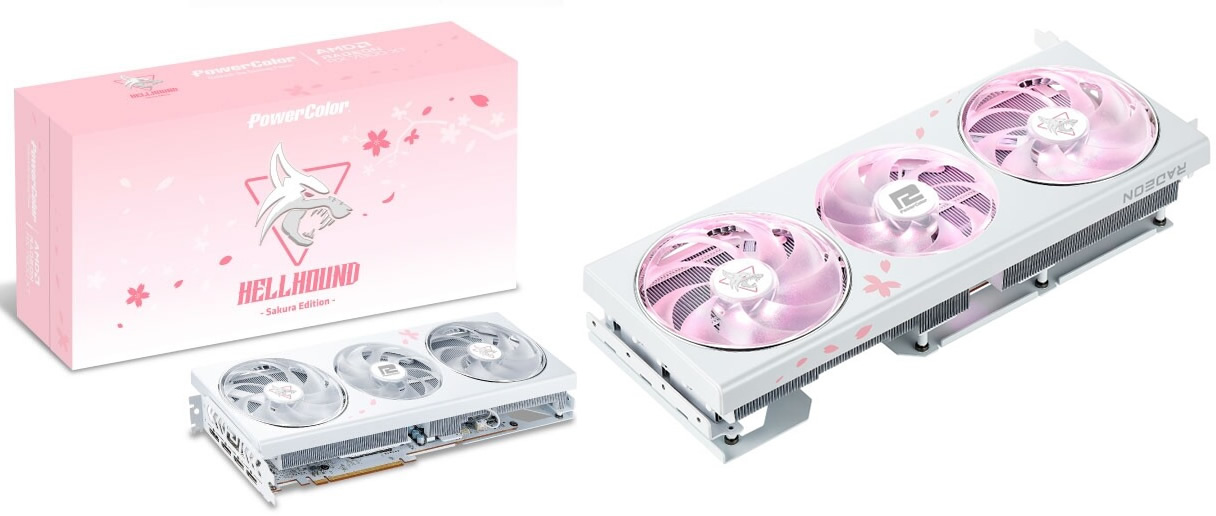 PowerColor dévoile la toute mimi Hellhound RX 7800 XT Sakura Edition